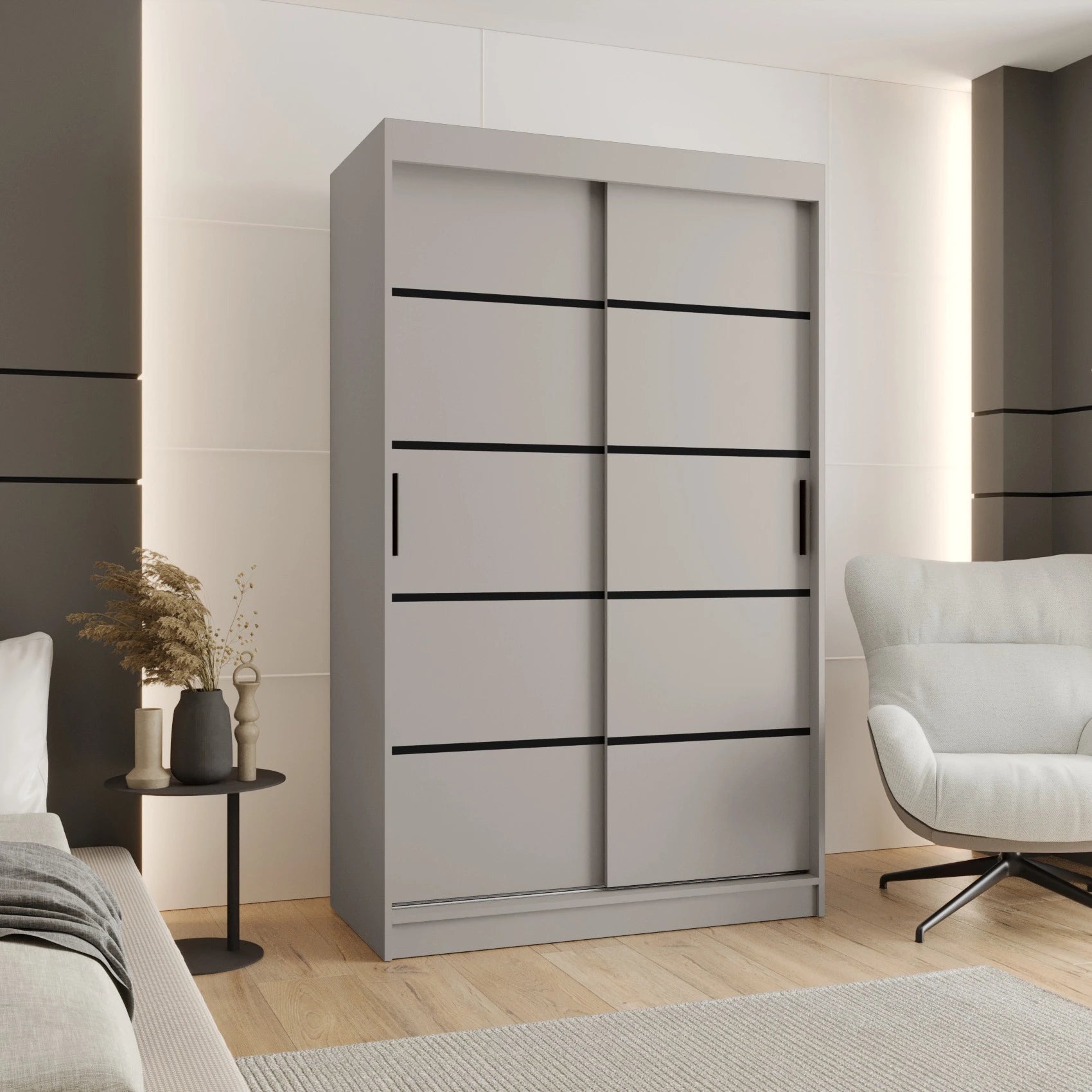 Rubino V1 Sliding Door Wardrobe 120cm – Arthauss Furniture