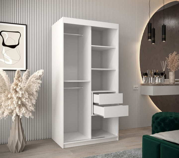York II Sliding Door Wardrobe 100cm Arthauss Furniture