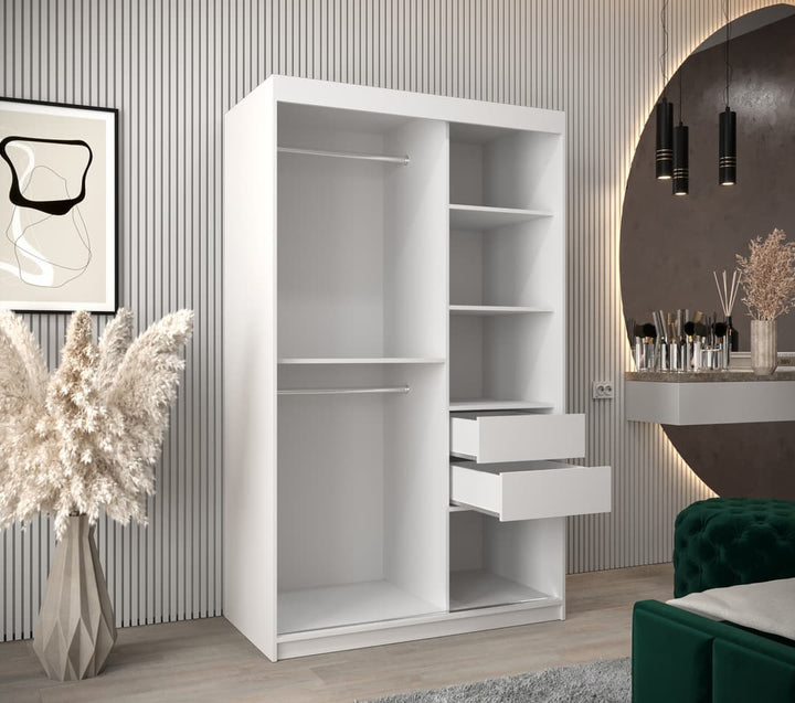 Flutes I Sliding Door Wardrobe 120cm Arthauss Furniture