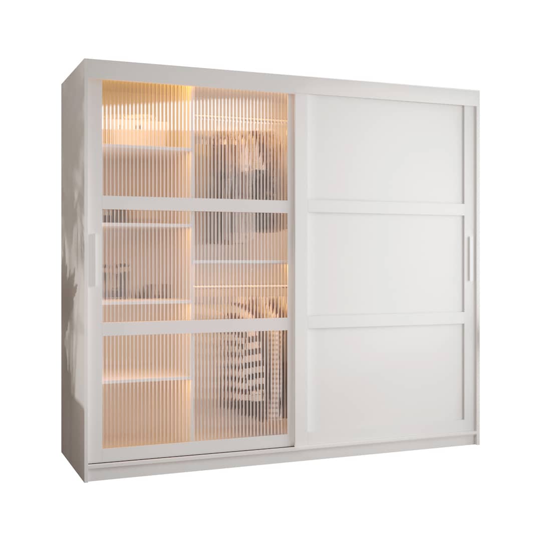 Flutes III Sliding Door Wardrobe 200cm – Arthauss Furniture