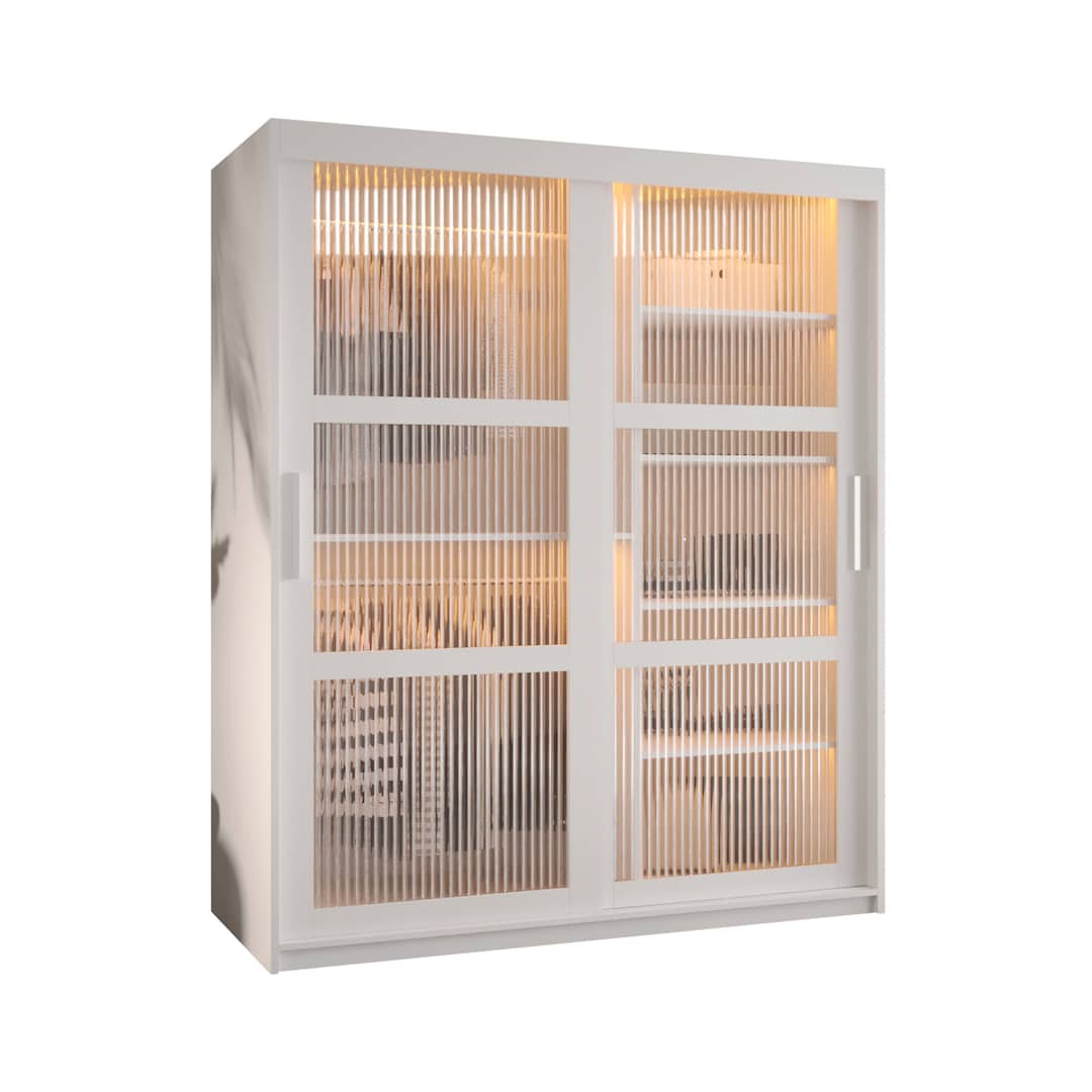Flutes I Sliding Door Wardrobe 150cm – Arthauss Furniture