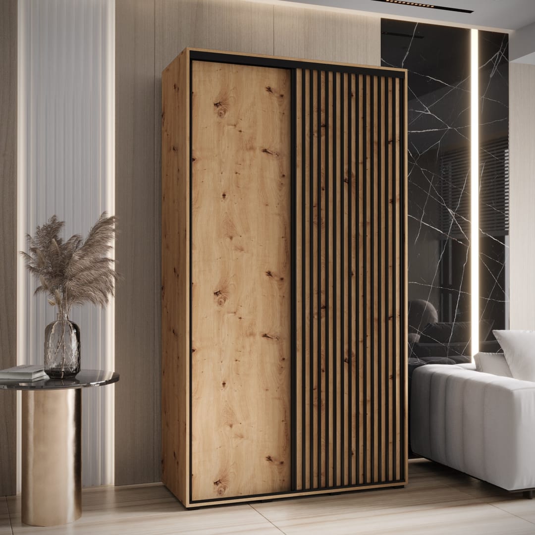 Sapporo I Sliding Door Wardrobe 130cm – Arthauss Furniture