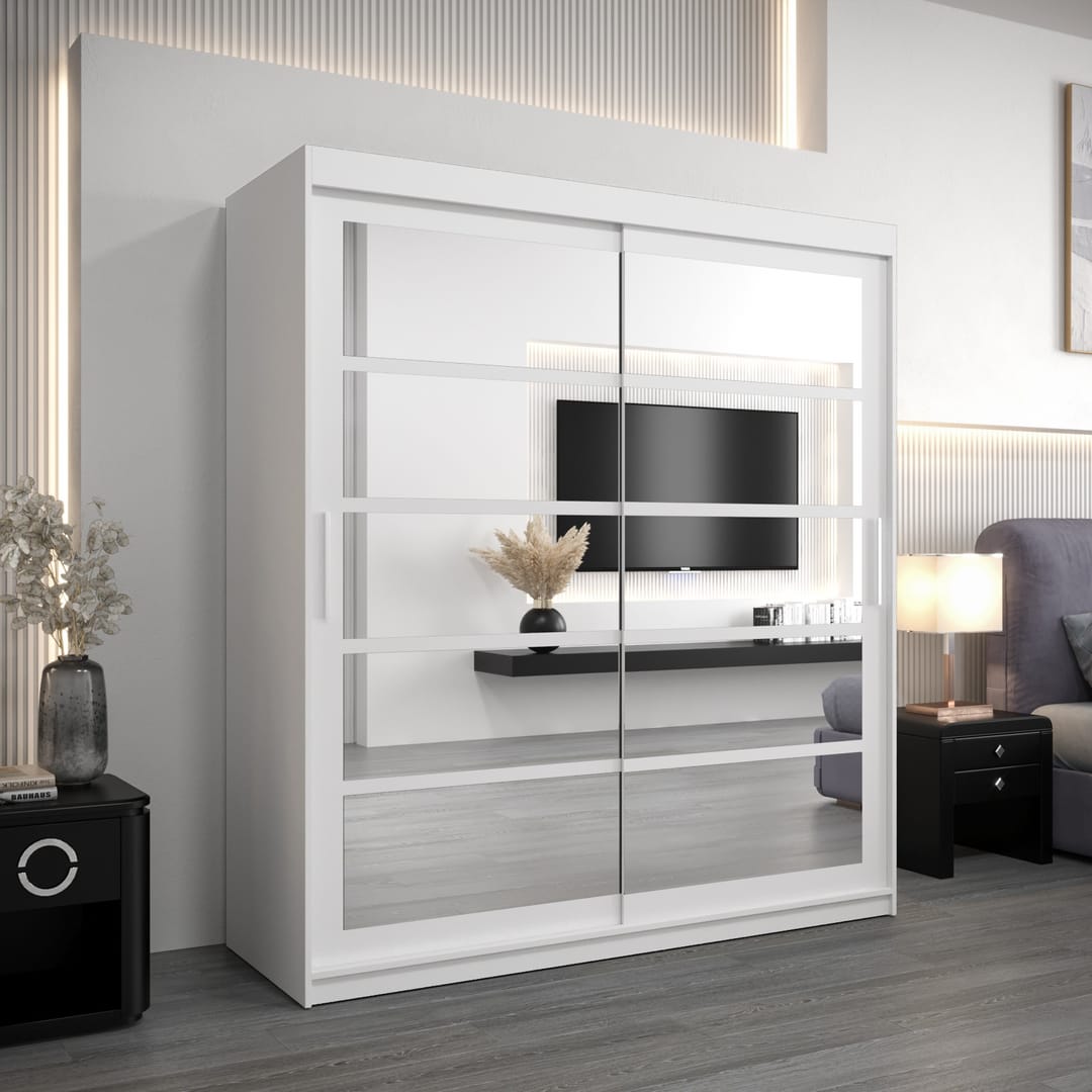Roma II Sliding Door Wardrobe 180cm – Arthauss Furniture