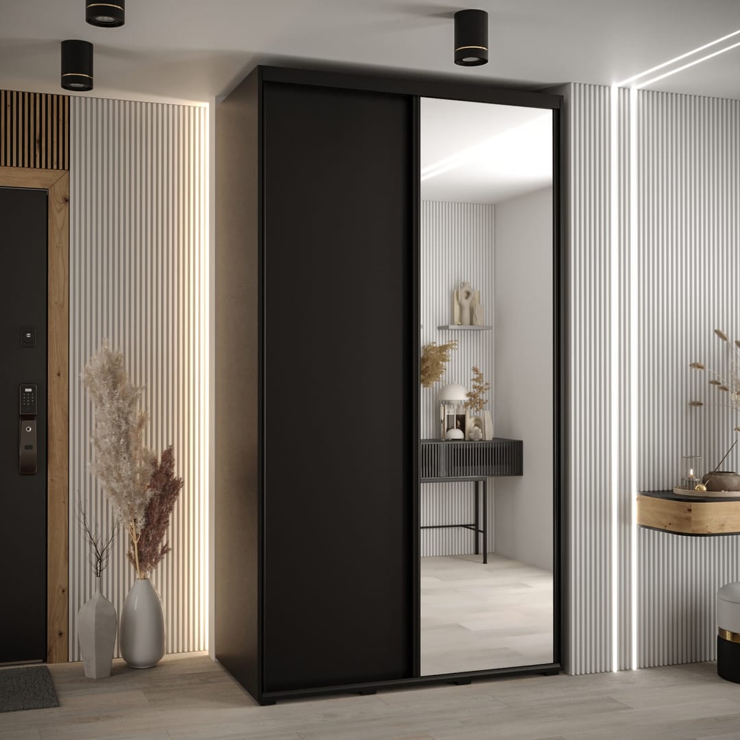 Cannes III Sliding Door Wardrobe 130cm – Arthauss Furniture