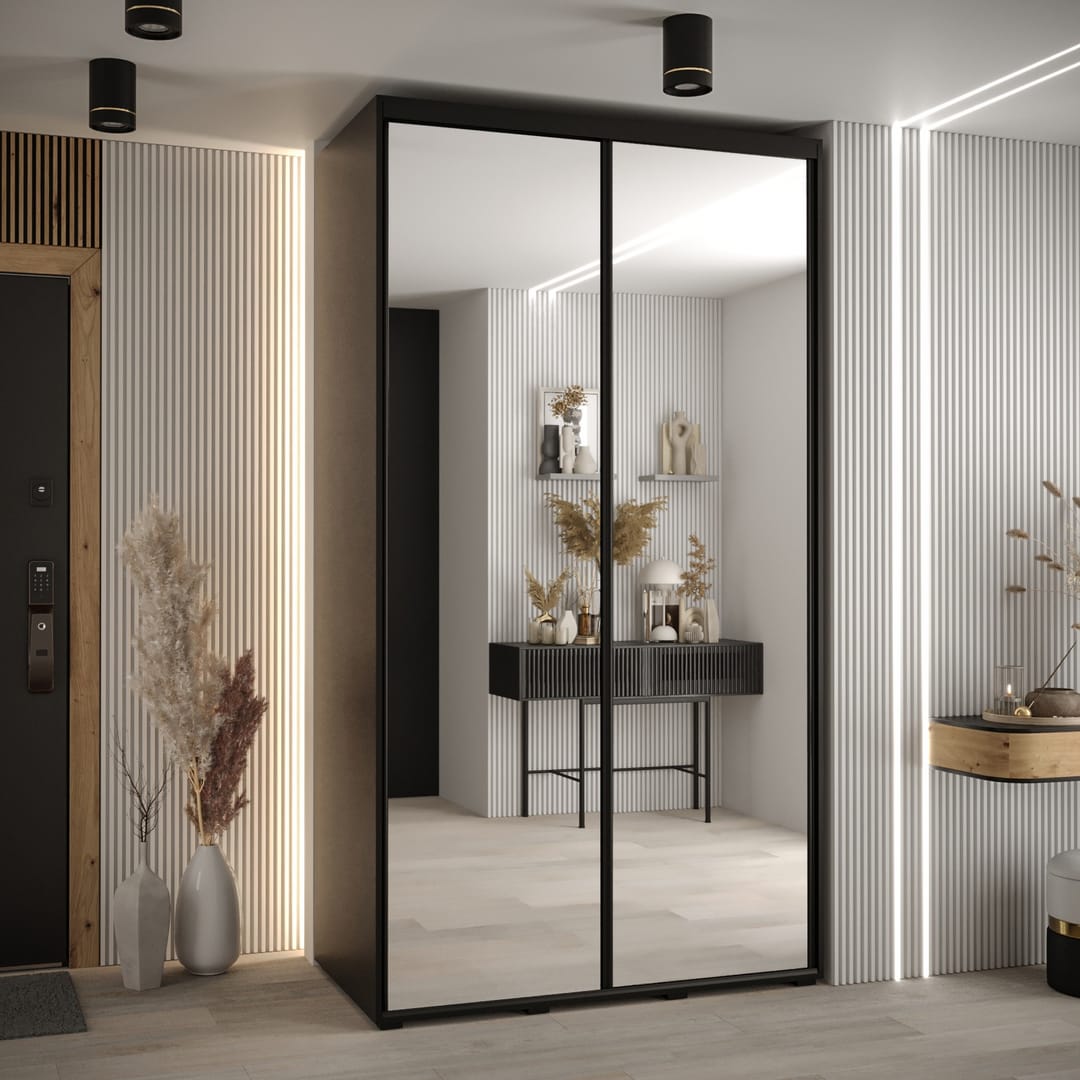 Cannes II Sliding Door Wardrobe 130cm – Arthauss Furniture