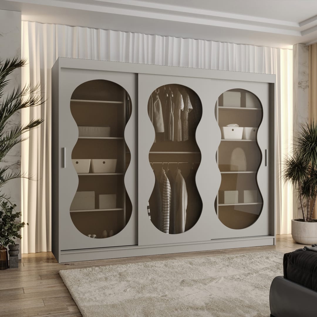 Bahrain III Sliding Door Wardrobe 250cm – Arthauss Furniture