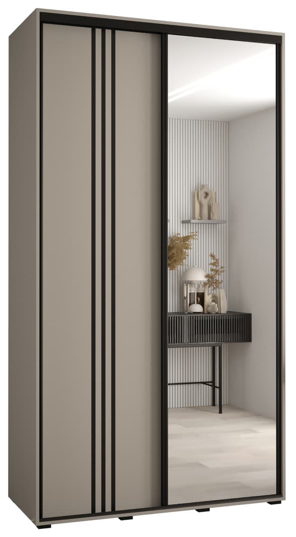 Dakota VII Sliding Door Wardrobe 130cm – Arthauss Furniture