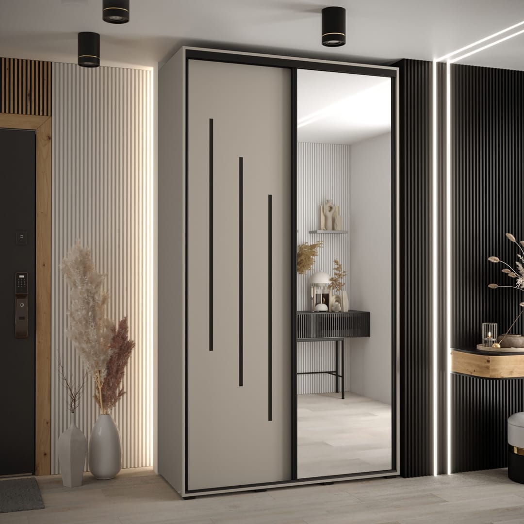 Dakota IX Sliding Door Wardrobe 130cm – Arthauss Furniture