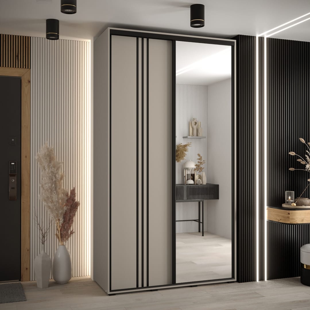 Dakota VII Sliding Door Wardrobe 130cm – Arthauss Furniture