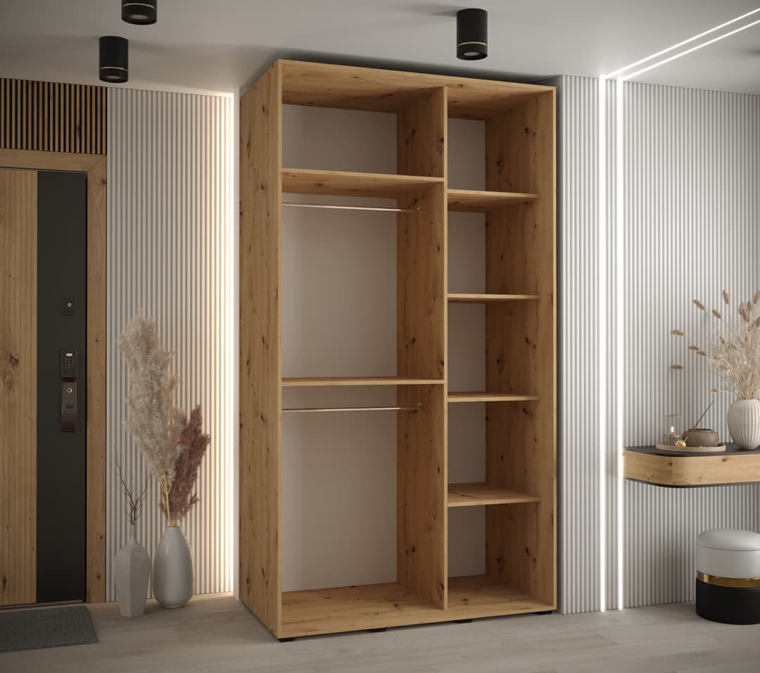 Cannes V Sliding Door Wardrobe 130cm – Arthauss Furniture