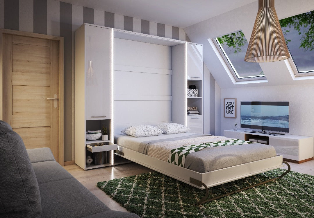 CP-02 Vertical Wall Bed Concept Pro 120cm with Storage Cabinet ...